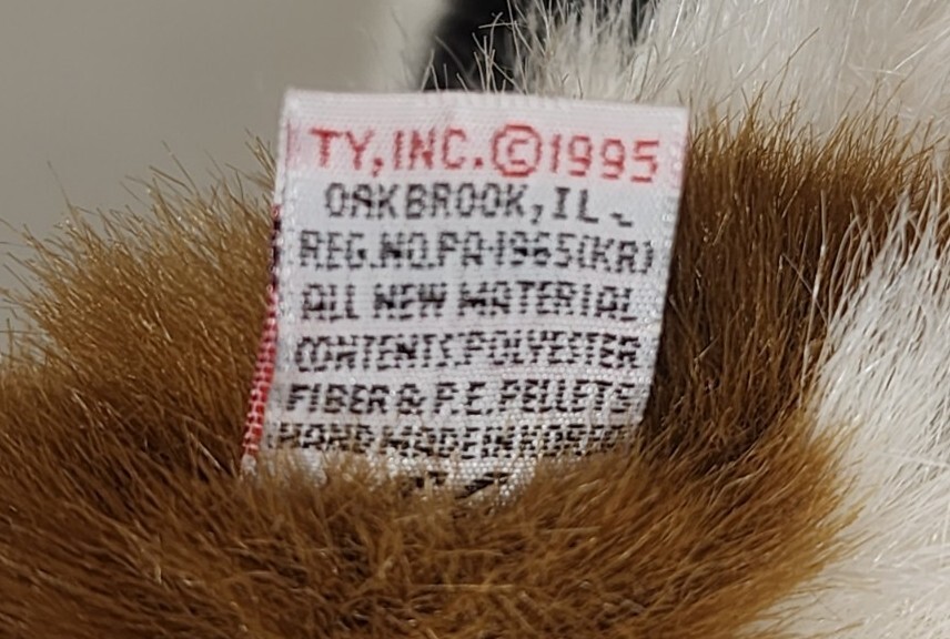 Z2 1995 Ty Maggie Calico Cat 15" Laying Plush Vintage Kitten Vtg ...