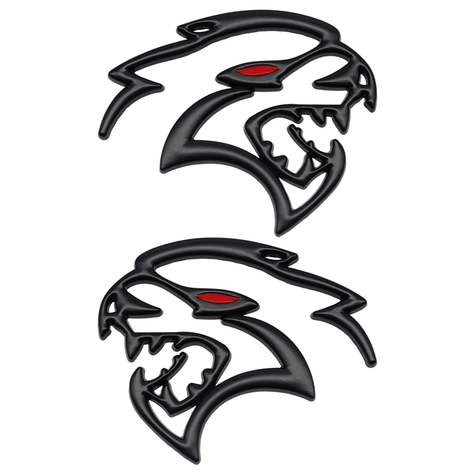 2x Metal Matte Black Devil Cat Hellcat Fender Side Emblems Badge Car ...