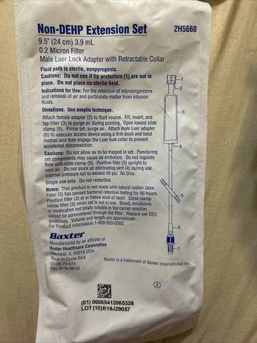 48 Baxter Non-DEHP Extension Set Ref 2H5660 for sale online | eBay