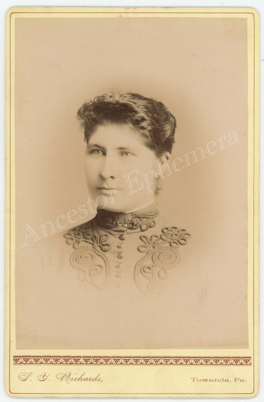LONG Amelia cabinet card photo 1880s Towanda Bradford PA Pennsylvania ...