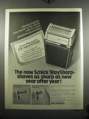 1972 Schick Shaver Ad - The new Schick StaySharp shaves as sharp as new ...
