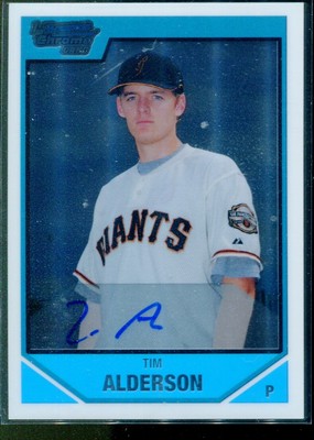 2007 Bowman Chrome Draft Draft Picks #BDPP113 Tim Alderson Autograph ...
