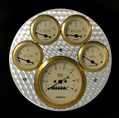 1949-1950 Chevy Car 5 Gauge Dash Panel Engine Turned Insert Mechanical ...