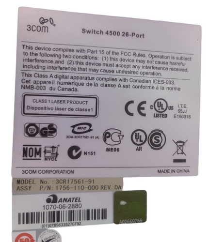 3Com (3CR17561-91) 24-Ports External Switch Managed stackable for sale online | eBay