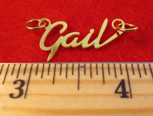 14KT GOLD PLATED "GAIL" PERSONALIZED NAME PLATE WORD CHARM PENDANT 6143 ...