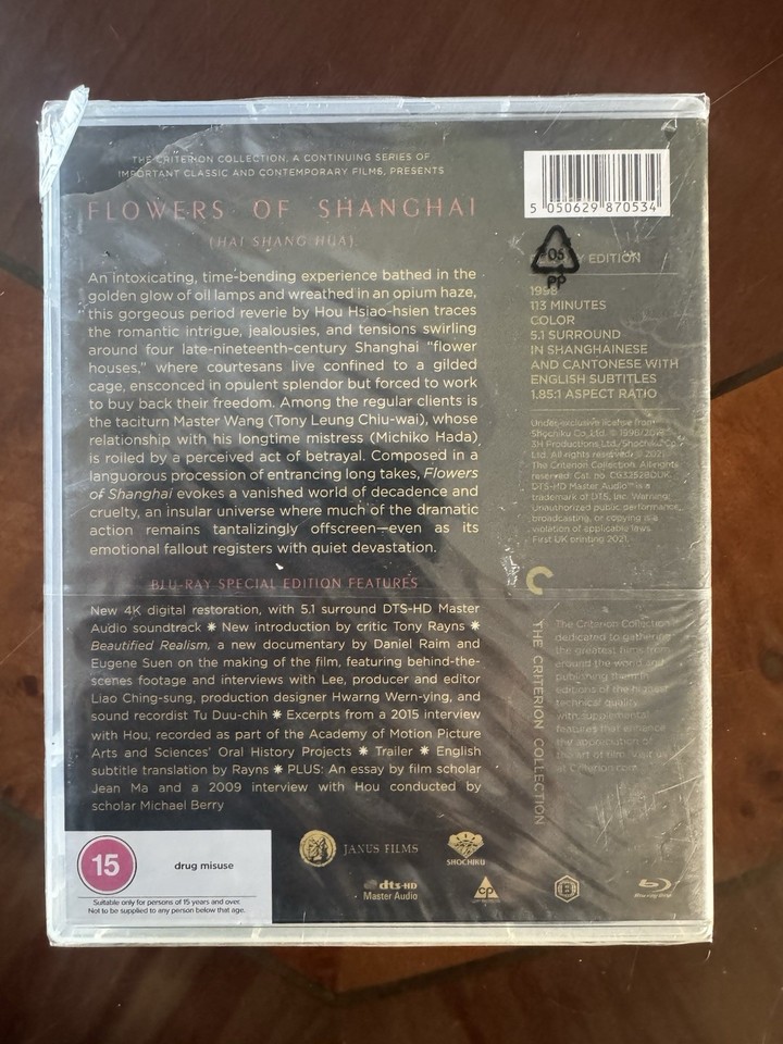FLOWERS OF SHANGHAI(1998)CRITERION-SPECIAL EDITION BLU RAY | eBay UK