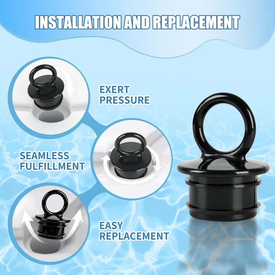 2 Pcs PVC Boat Drain Plug for 1-1/2 Livewell Drain Plugs, Thru Hull ...