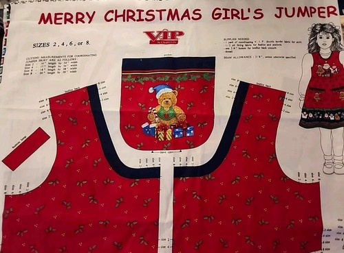 Cut and Sew Fabric Panel Christmas Girls Jumper Dress | eBay