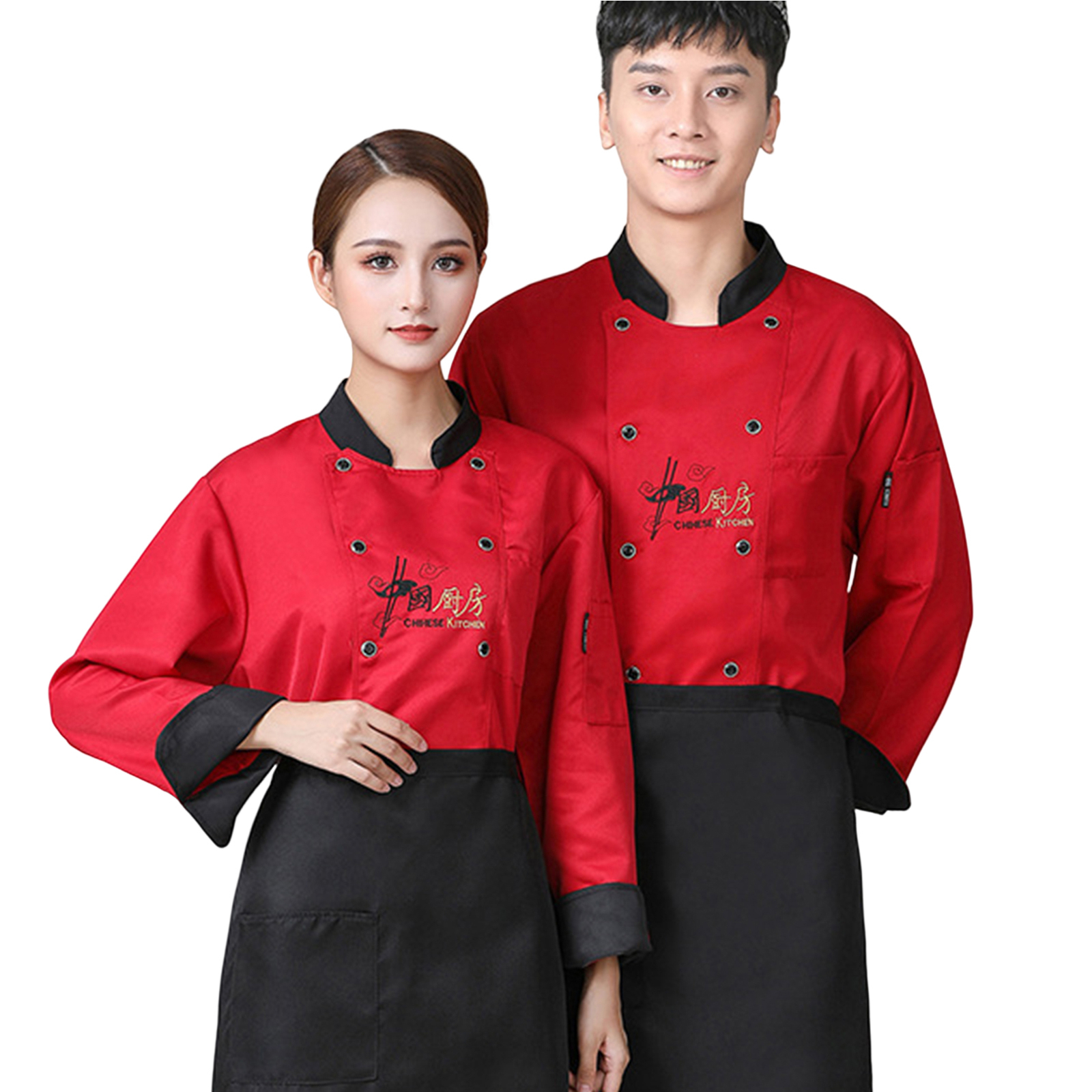Chef Jacket Pockets Anti-dirt Female Male Chef Uniform Top Anti-pilling ...