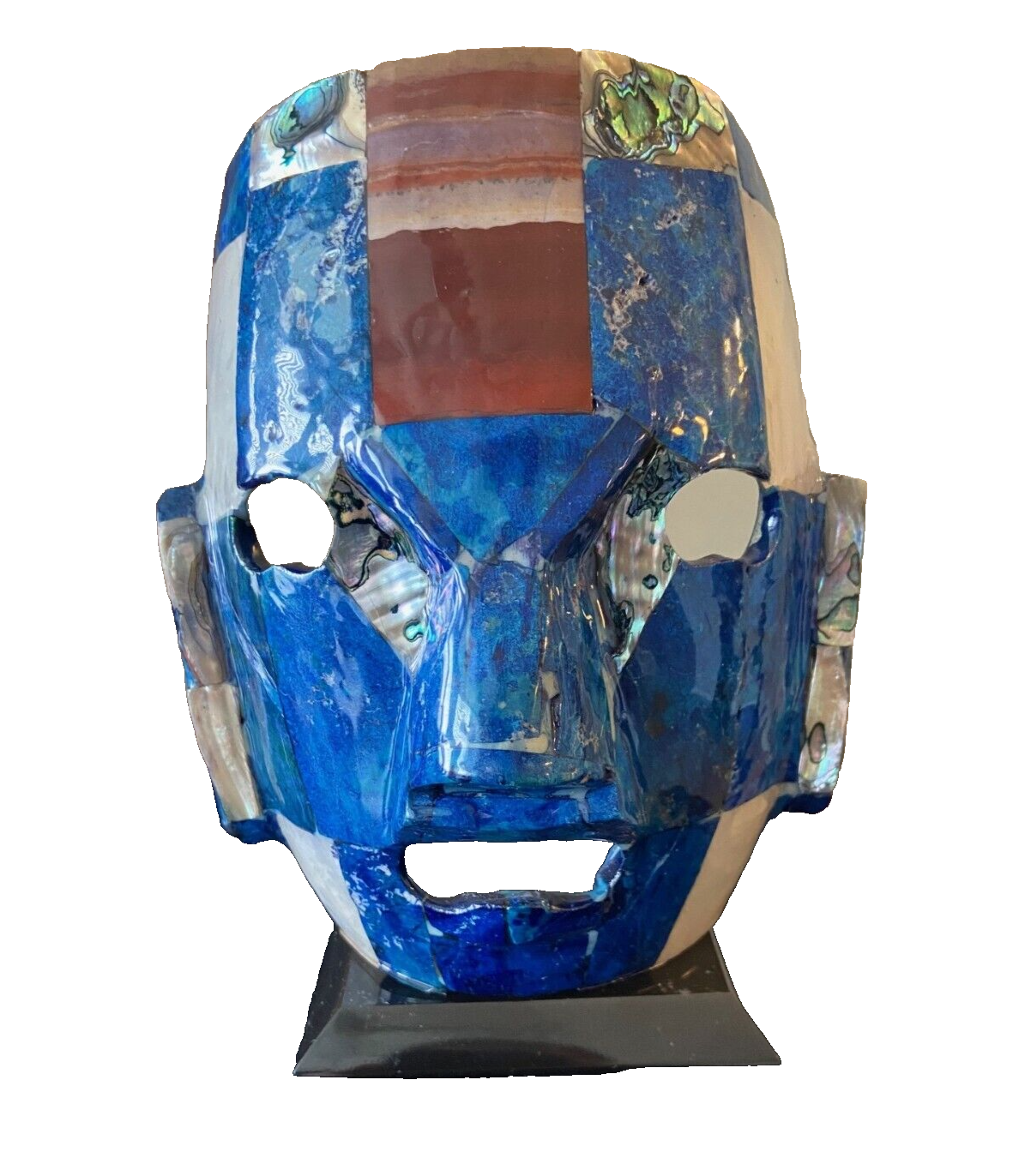 Rare Handcrafted Mayan Aztec Death Mask – Mother of Pearl, Abalone ...