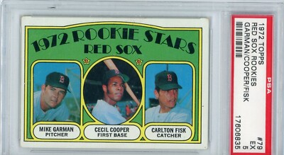 Garman/Cooper/Fisk 1972 Topps Red Sox Rookies PSA 5 #79 | eBay