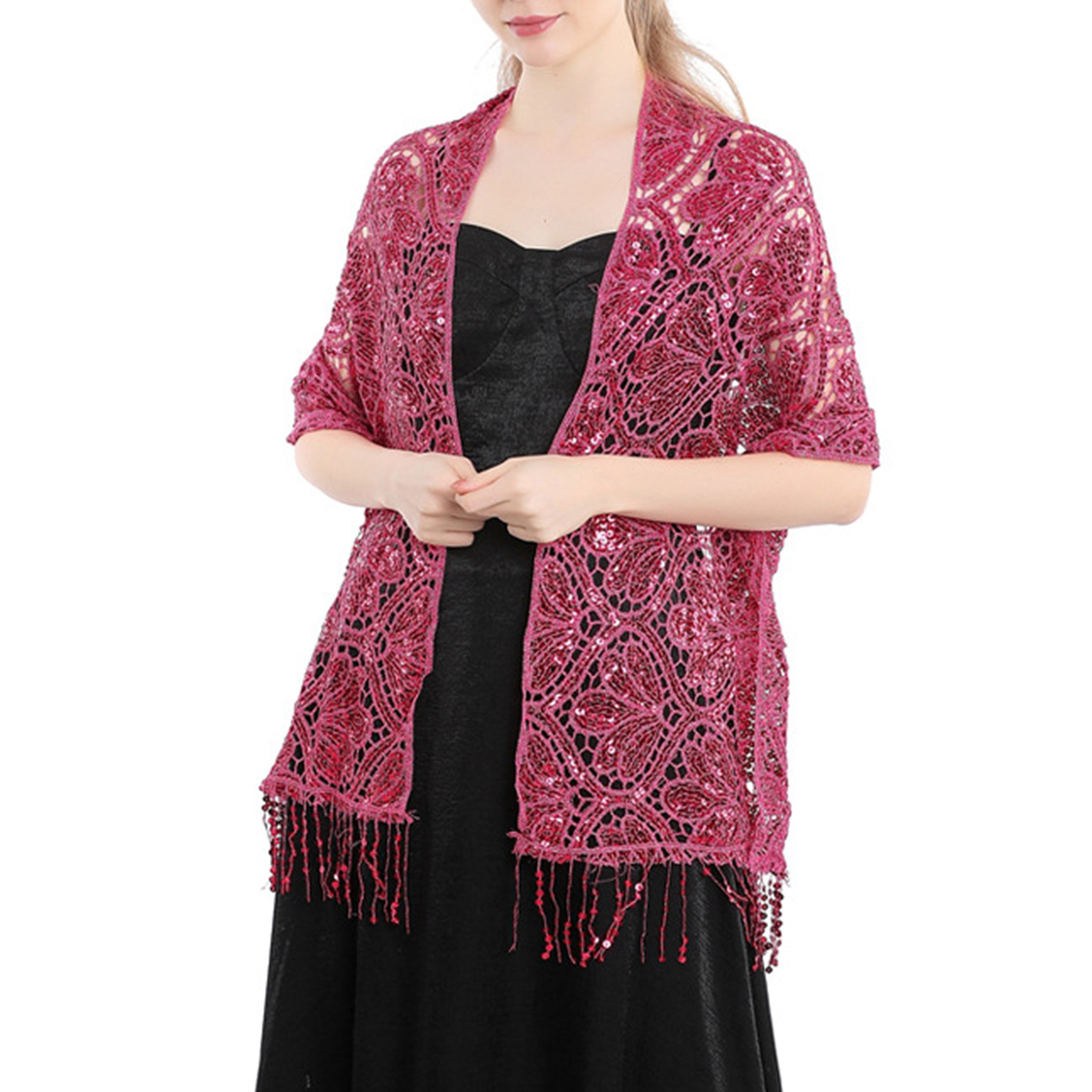 Scarf Long Gift Sequin Glitter Evening Dress Shawl Polyester | eBay