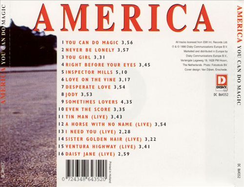 AMERICA - YOU CAN DO MAGIC NEW CD 724348643520| eBay