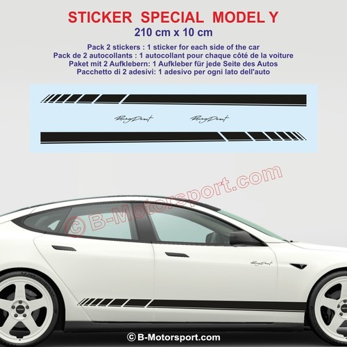 Autocollant RACING compatible avec TESLA MODEL Y Motorsport serie ref ...