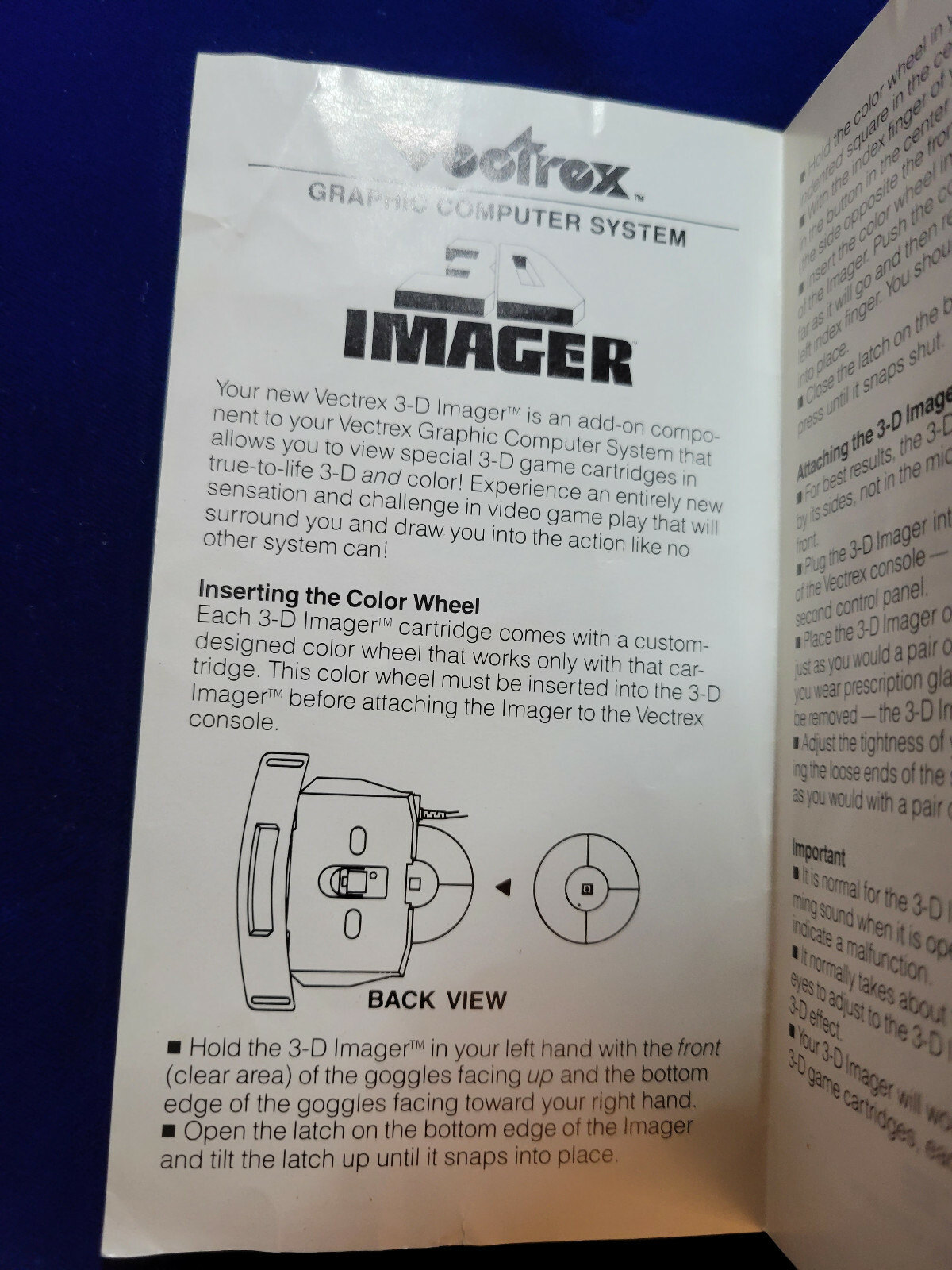 🌟 1983 Vectrex 3d Imager MANUAL VERY RARE! IMPOSSIBLE! | eBay