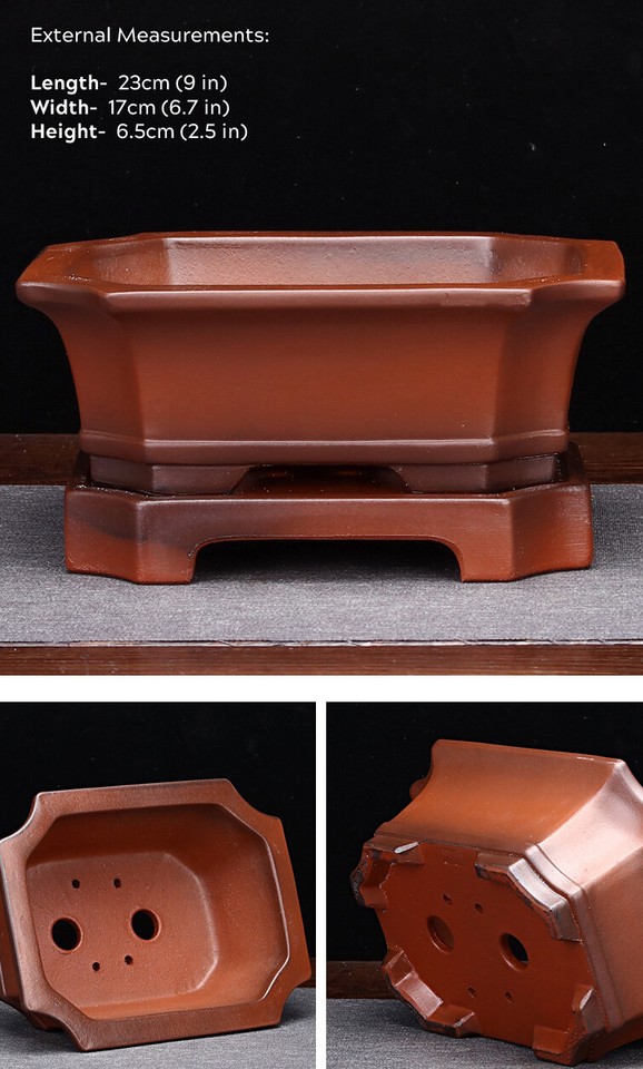 Large Rectangular Bonsai Pot W Tray High-grade Classic Chinese Purple ...