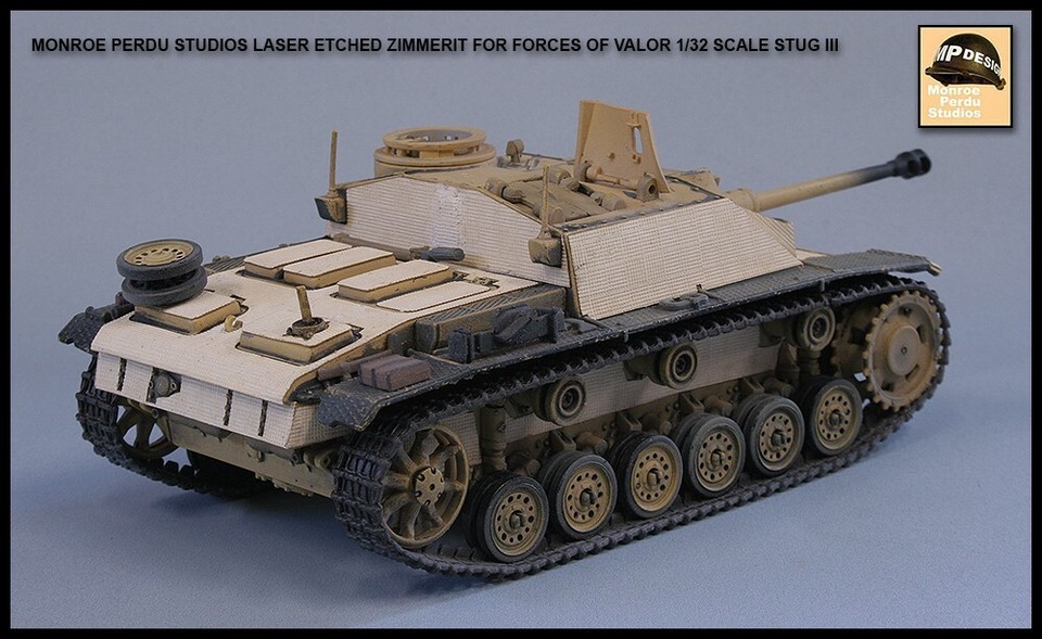 1/32 scale Zimmerit For Forces Of Valor Stug III Waffle Monroe Perdu ...
