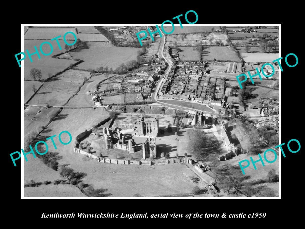 OLD 8x6 HISTORIC PHOTO OF KENILWORTH ENGLAND AERIAL VIEW TOWN & CASTLE ...