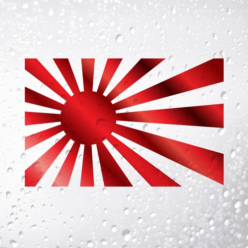 Rising Sun Car JDM Red Chrome Metallic Sticker, JAP Drift Tengoku Osaka ...