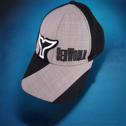 SeaWorld Shamu Whale Tail Black Baseball Hat Cap Adjustable Strap Back ...