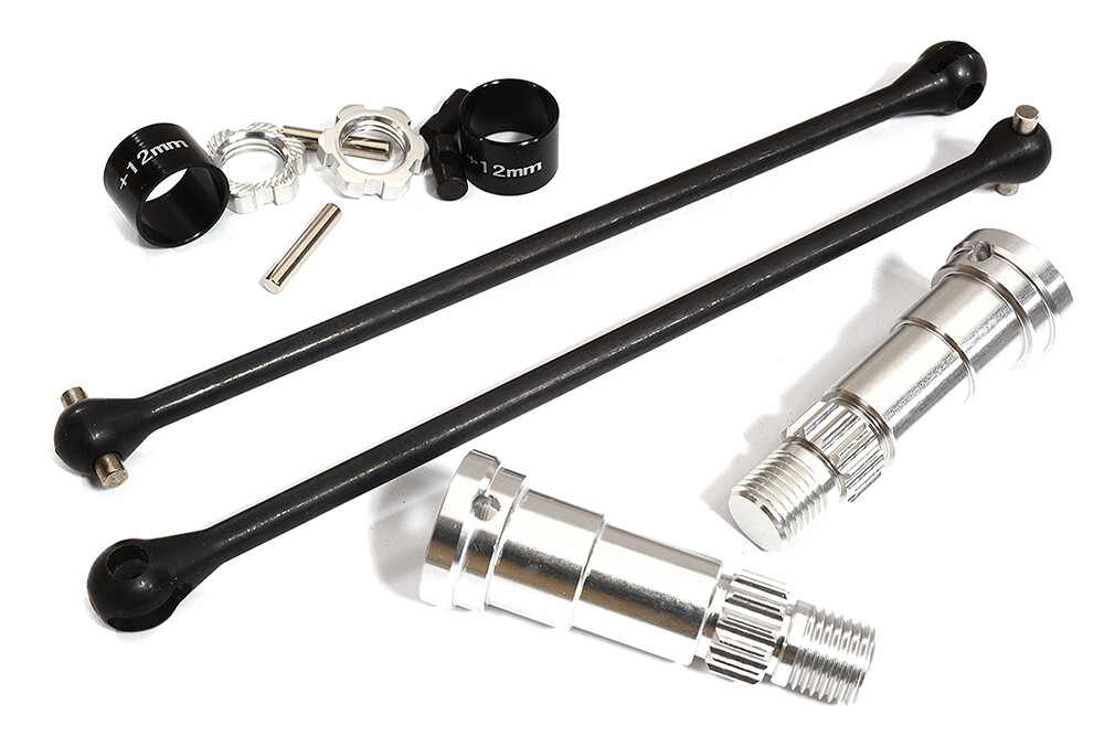 Universal Drive Shafts w/ +12mm Ext. Stub Axles (2) for Traxxas 8S X ...
