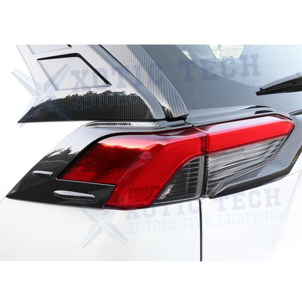 Carbon Fiber Pattern Tail Brake Light Lamp Moulding Cover For RAV4 2019 ...