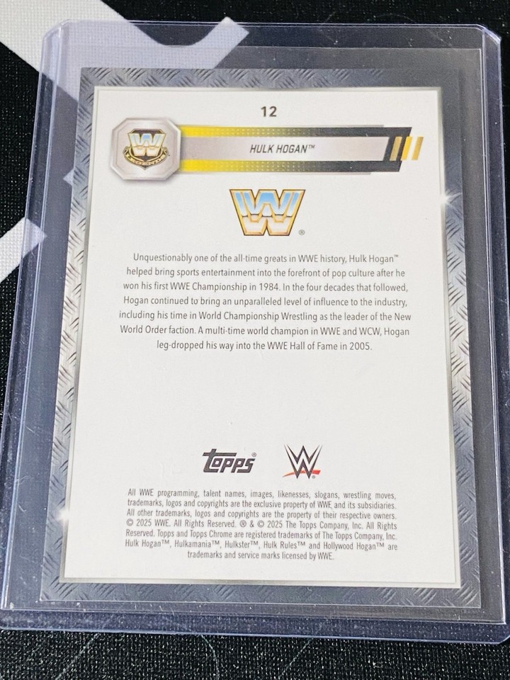 2025 Topps Chrome Sapphire WWE Hulk Hogan Gold Refractor #23/50 #12 ...