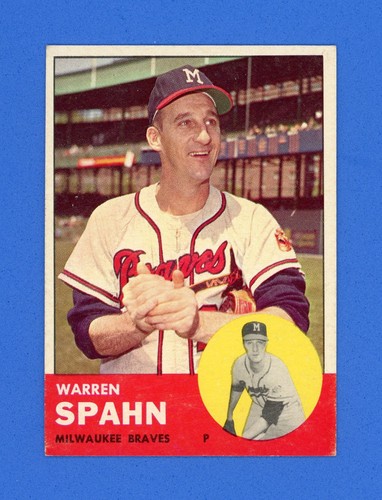 1963 Topps WARREN SPAHN Baseball Card #320 ~ EX+ ~ HOF Braves ~ | eBay