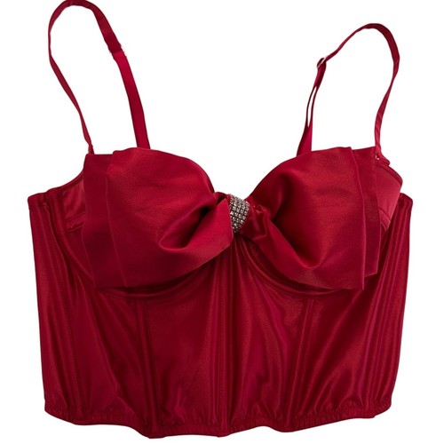 Victorias Secret Top Womens 34 B Red Dream Angels Cupped Bow Bra Top ...
