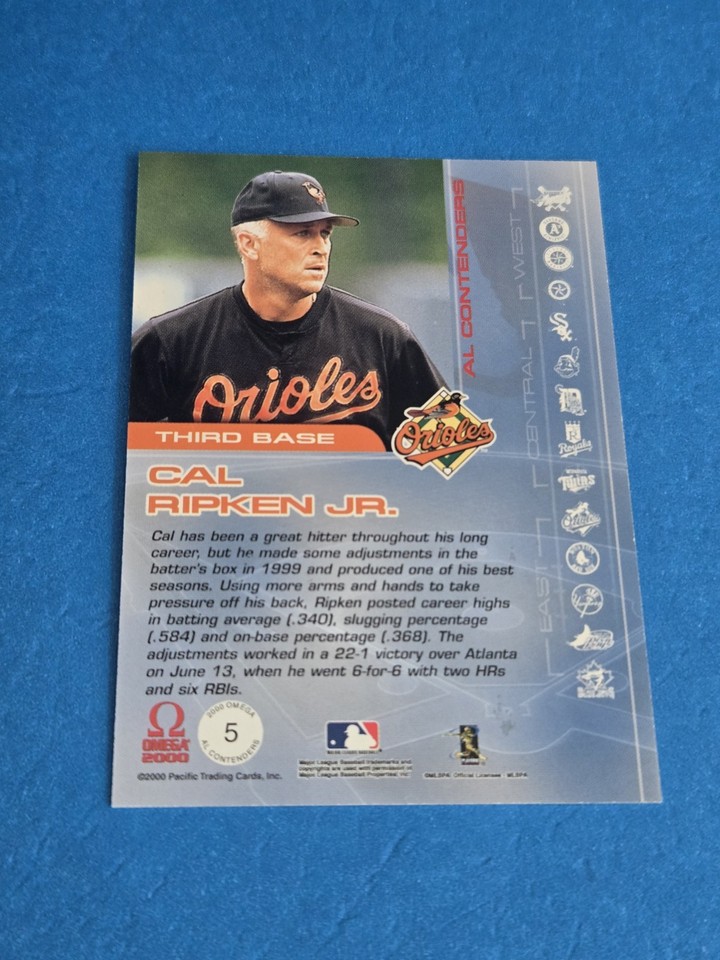 CAL RIPKEN, JR. - 2000 PACIFIC OMEGA AL CONTENDERS INSERT CARD #5 | eBay