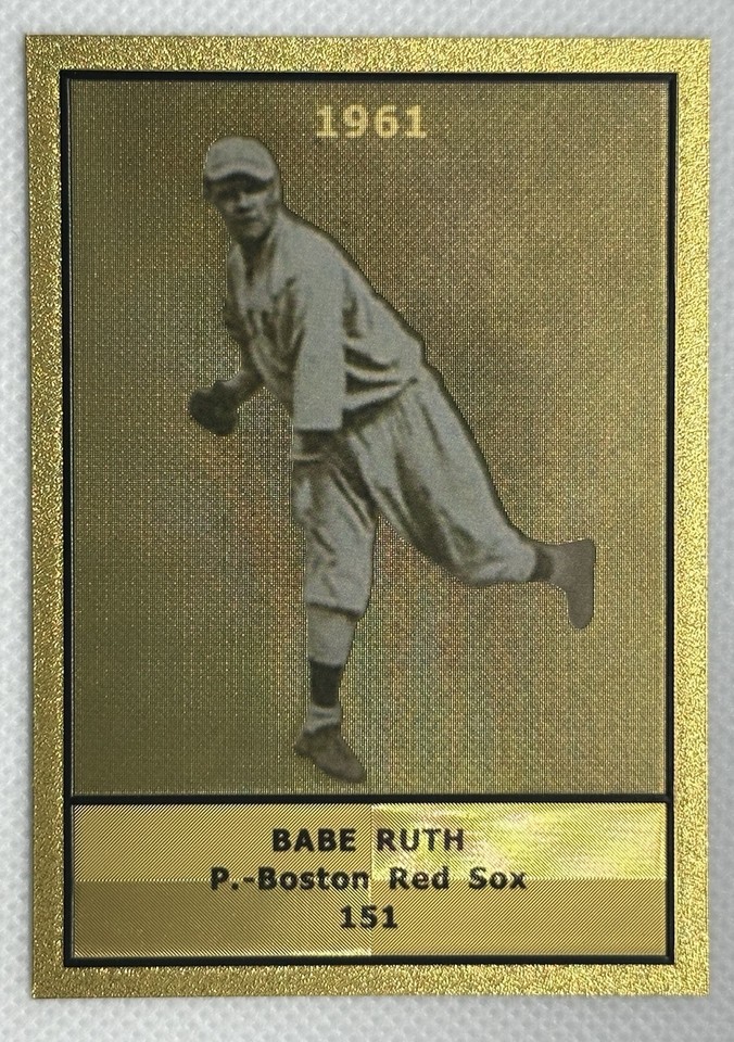 Babe RUTH 24K Gold Card by RH. 1916 Sporting News Design. *Error* NY ...