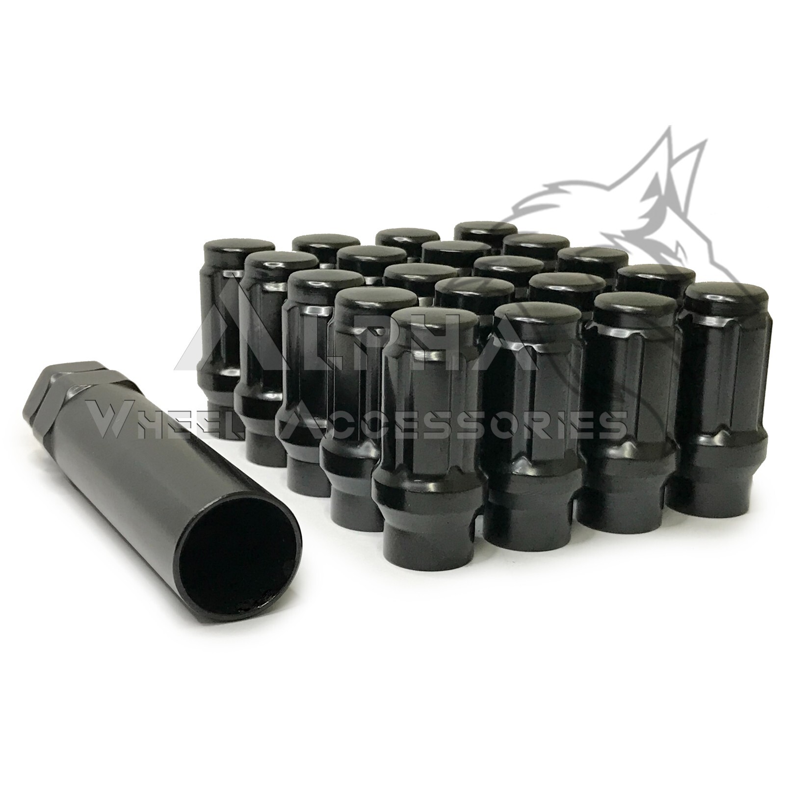 20 Black 6 Spline 12x1.5 Extended Thread Lug Nuts For Chevy Corvette C4 ...