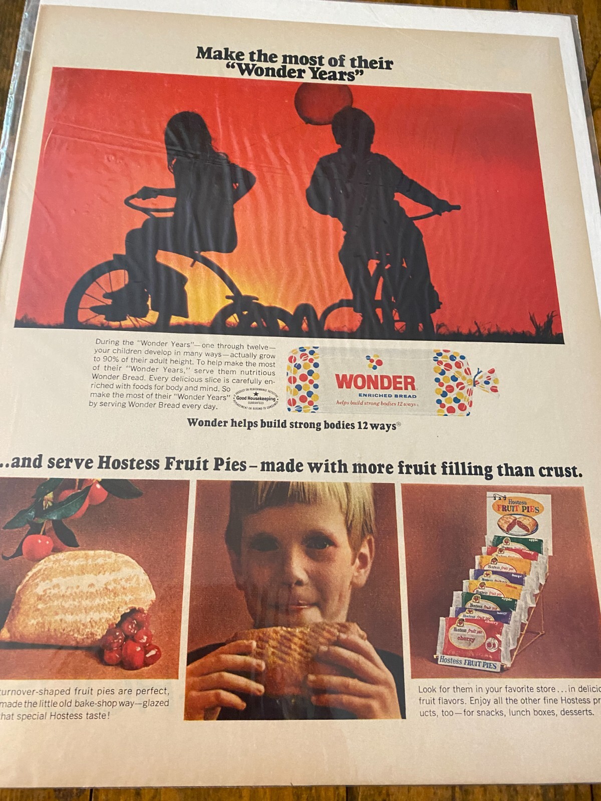 Vintage 1967 Wonder Bread Products Most Of Their Wonder Years ad | eBay