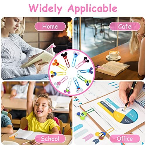 10PCS Cute Mouse Paper Clips Book File Page Marker Clips for Teacher ...