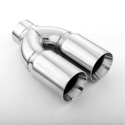 Straight Cut Dual Wall 3" Out Exhaust Tip 2.5" Inlet 304 Stainless ...