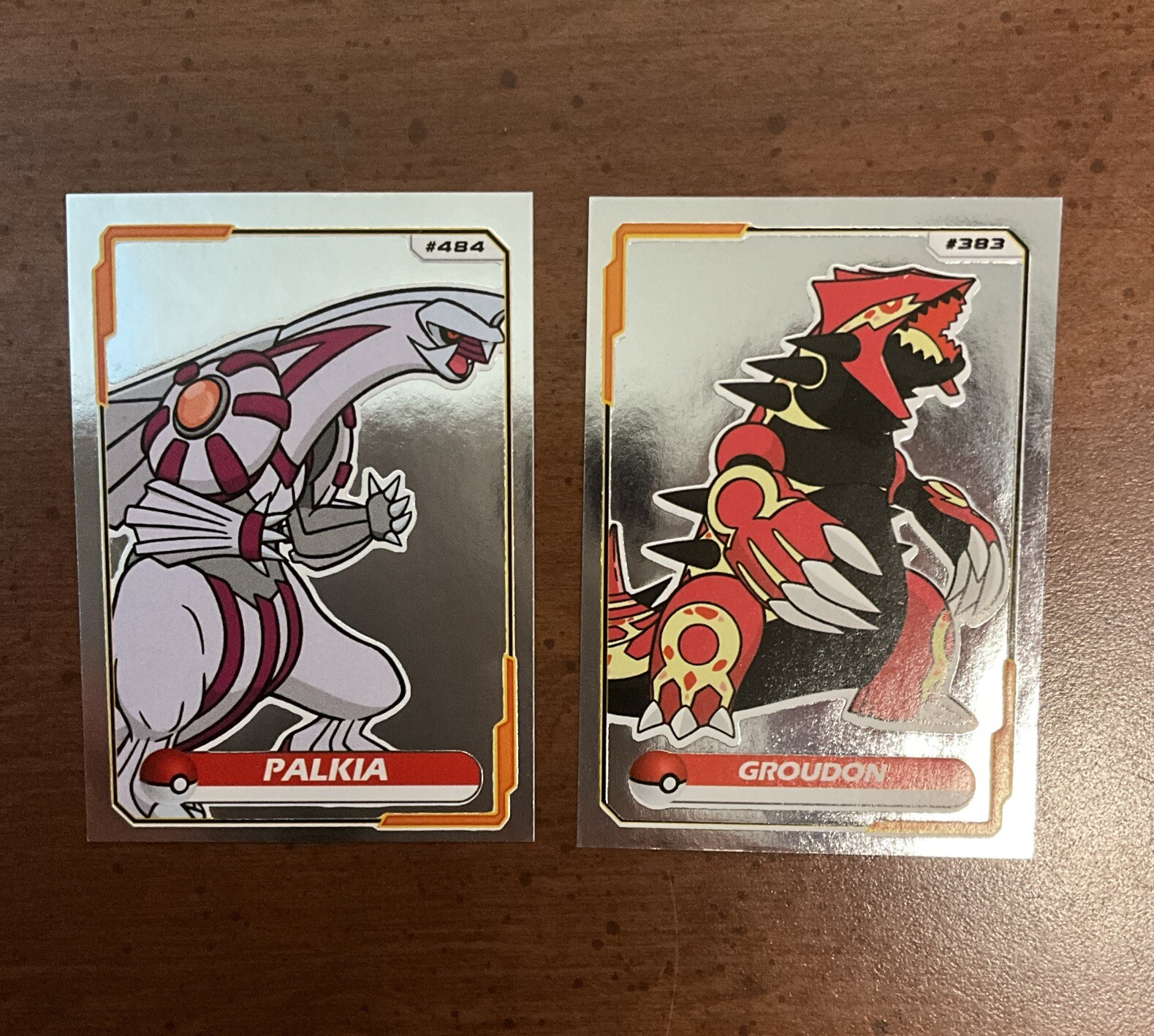 2022 Pokemon Pokedex Gigamax Stickers 383 Groudon & 484 Palkia PERU ...