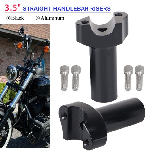 Black 3.5" Tall Handlebar Riser For Harley Road King Softail Sportster ...