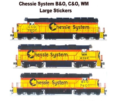 Chessie System B&O, C&O, WM Large 2.5"x 8-9" Stickers Andy Fletcher | eBay