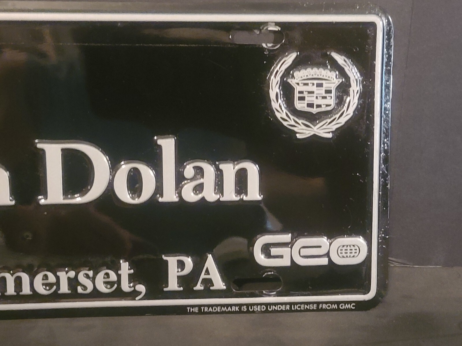 Dealership License Plate Jim Dolan Chevrolet Cadillac Somerset PA ...