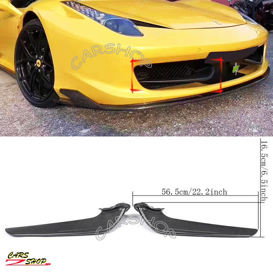 For Ferrari 458 Italia Spider Carbon Fiber Front Bumper Vent Splitter ...