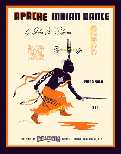 Native American APACHE INDIAN DANCE 8x10 vintage sheet music cover Art ...