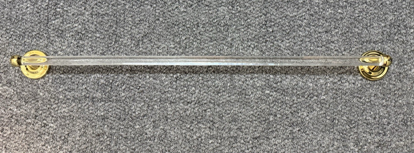 3/4” Thick Vintage Glass Towel Bar Rod With Solid Brass Ends - 30” Long ...