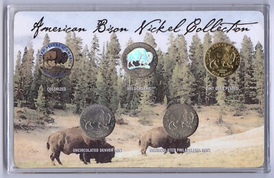 2005 Bison Nickel Collection + Colorized + 5-Coin Set + Jefferson ...