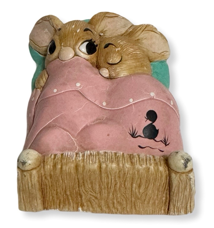Vintage Pendelfin Bunny Rabbit Figurine - “Twins” Pink Blanket Bed ...