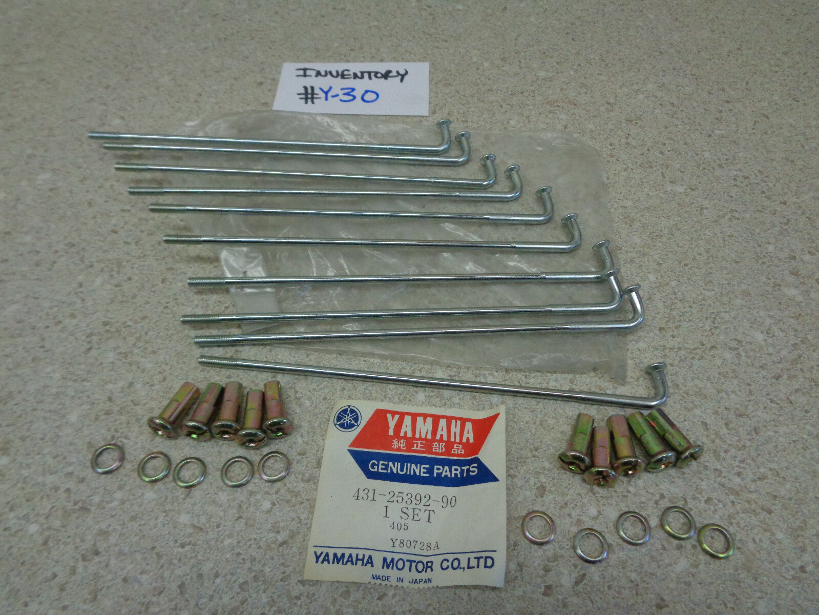NOS Yamaha Spoke Set # 431-25392-90-00 YZ-360-B YZ-250-A TT-500 MX-400 ...