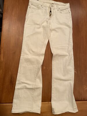 LUCKY BRAND USA Womens Reg Inseam White Denim FLARE Bottom Jeans Size 4 ...