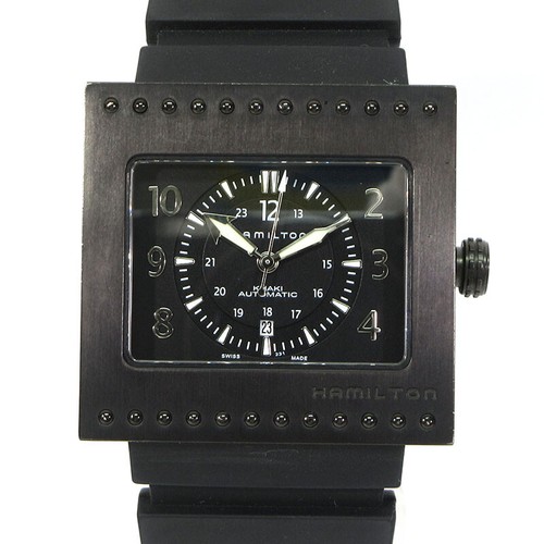 Hamilton Khaki Code Breaker H796860 Men's Auto Watch Black 42mm Used | eBay