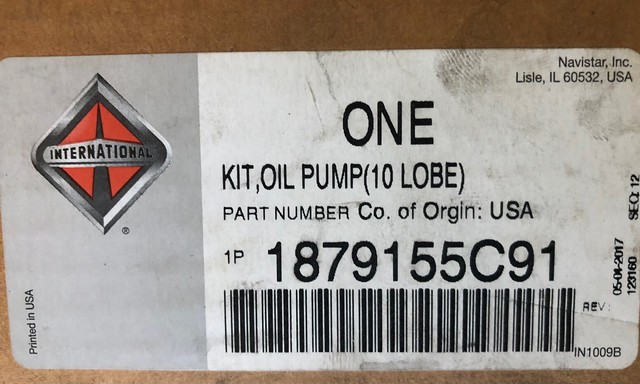 INTERNATIONAL NAVISTAR PN 1879155C91 PUMP KIT OIL 10 LOBE I313 GREAT ...