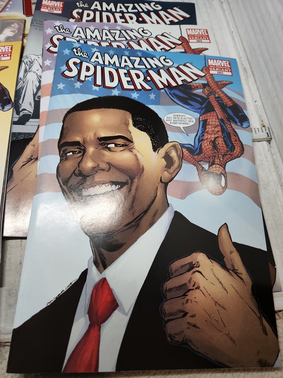 4 Of The Amazing Spider-Man Obama Comic Books With VFW Magazine And '09 ...
