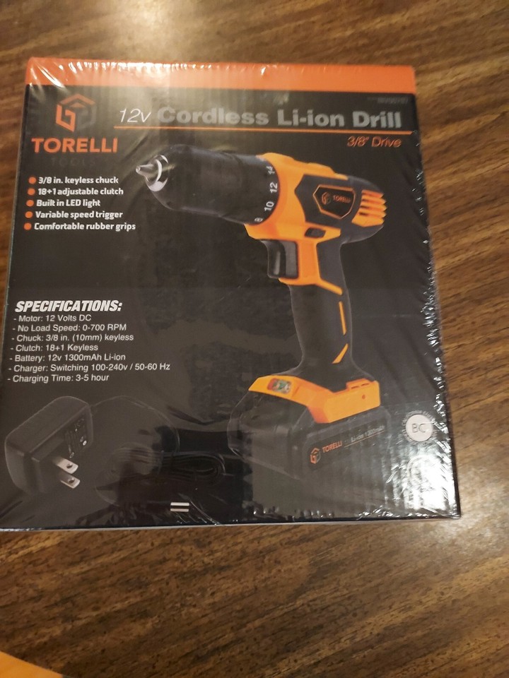 12v Cordless Li-ion Drill w/ 3/8” Drive Torelli Tools | eBay